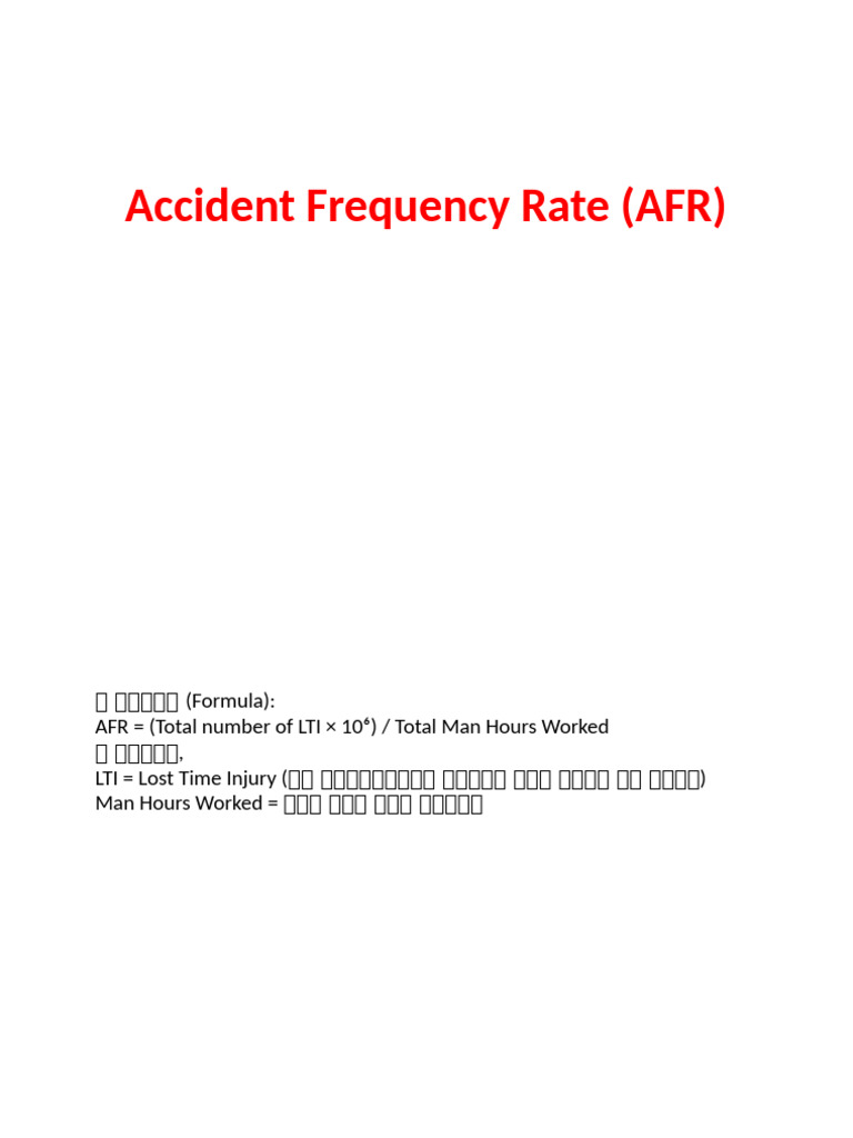 Accident Frequency Rate With | PDF