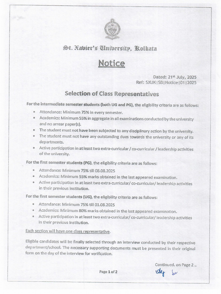 NOTICE - Selection of Class Representatives | PDF