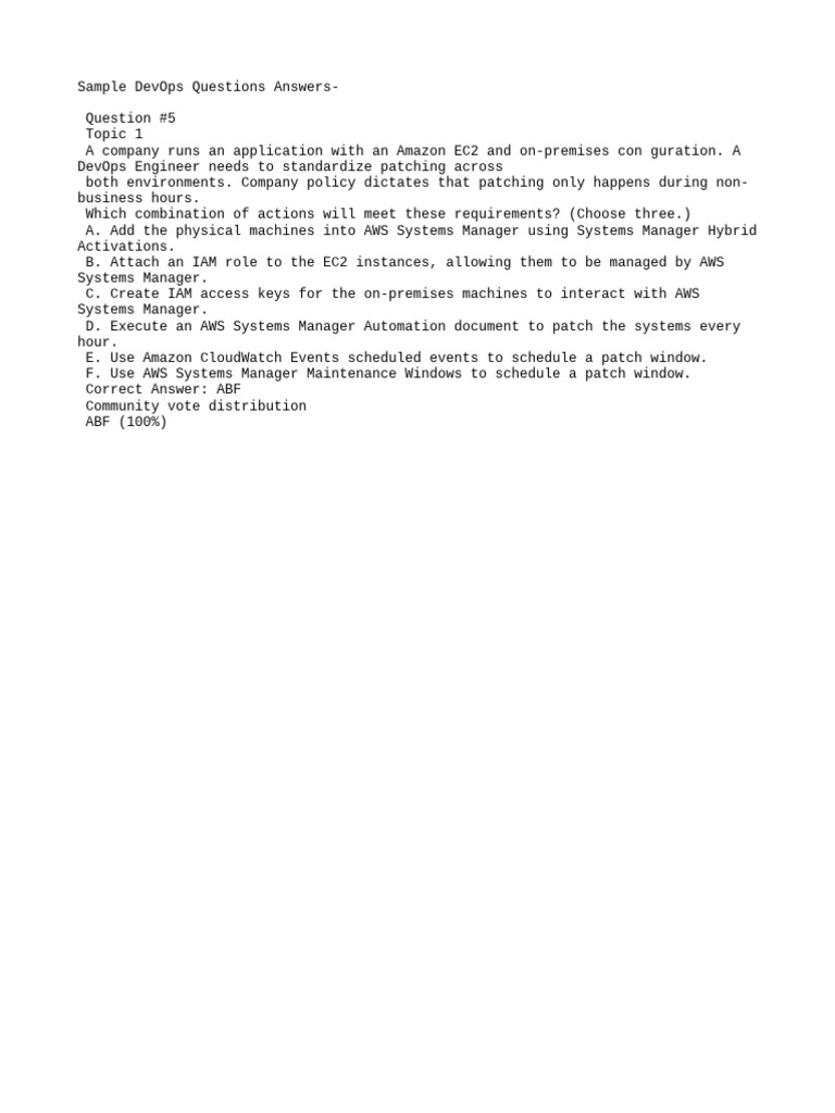 Sample DevOps Questions Answers - 5 | PDF