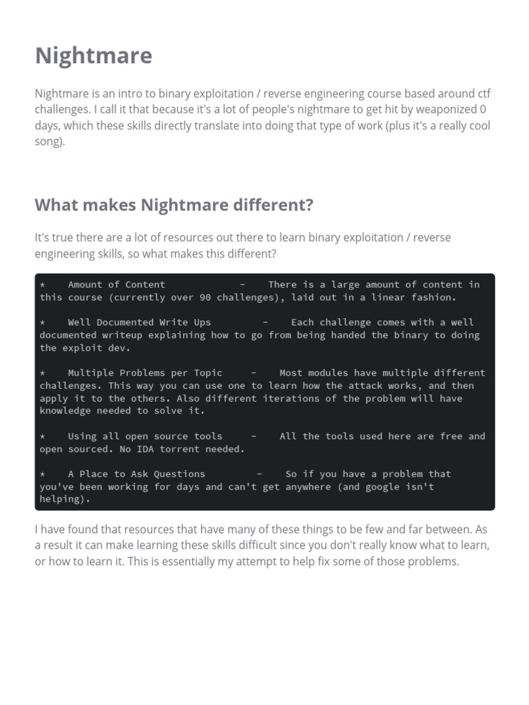 Introduction to Binary Exploitation Course | PDF | Pointer (Computer ...