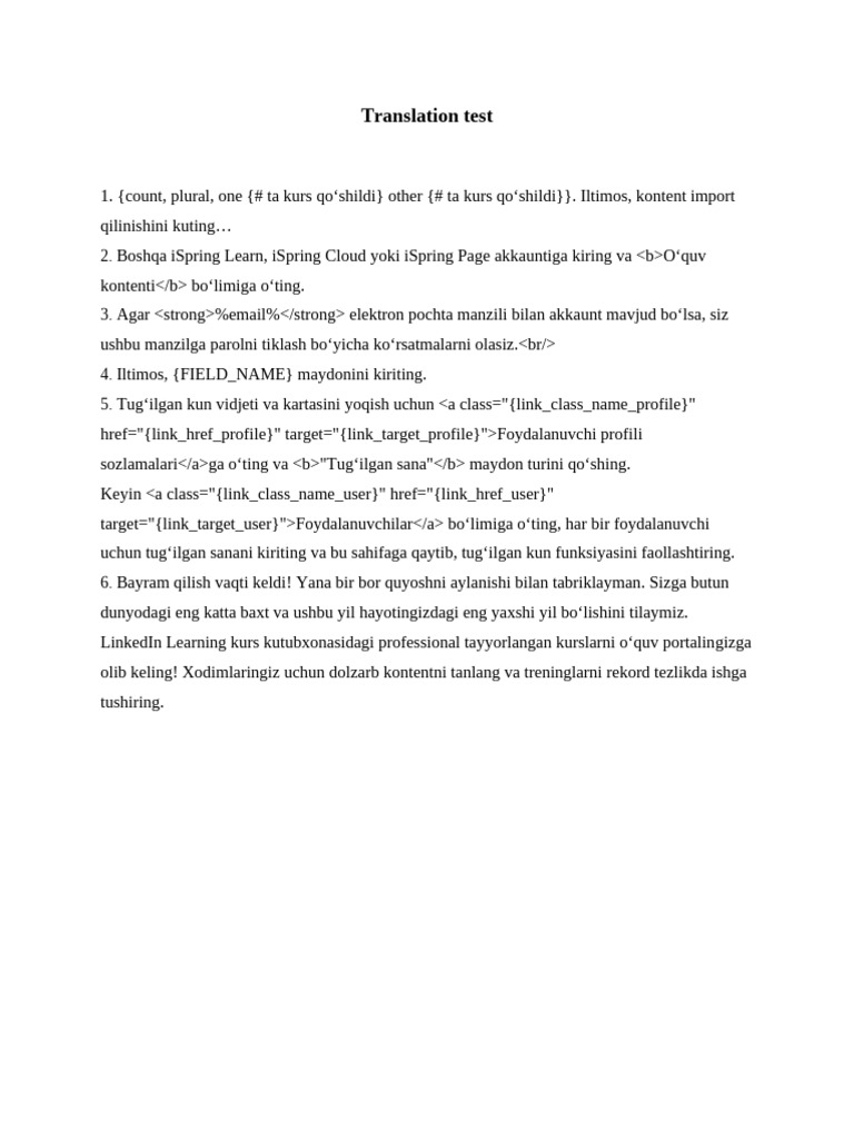 Translation Test | PDF