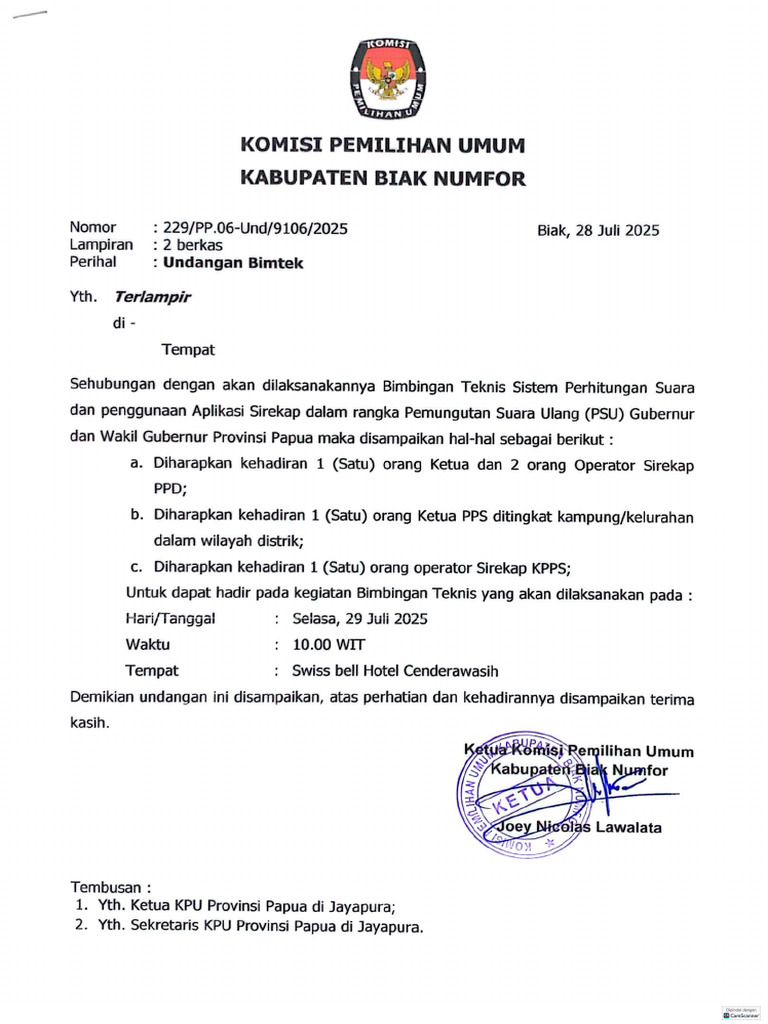 Undangan Bimtek | PDF