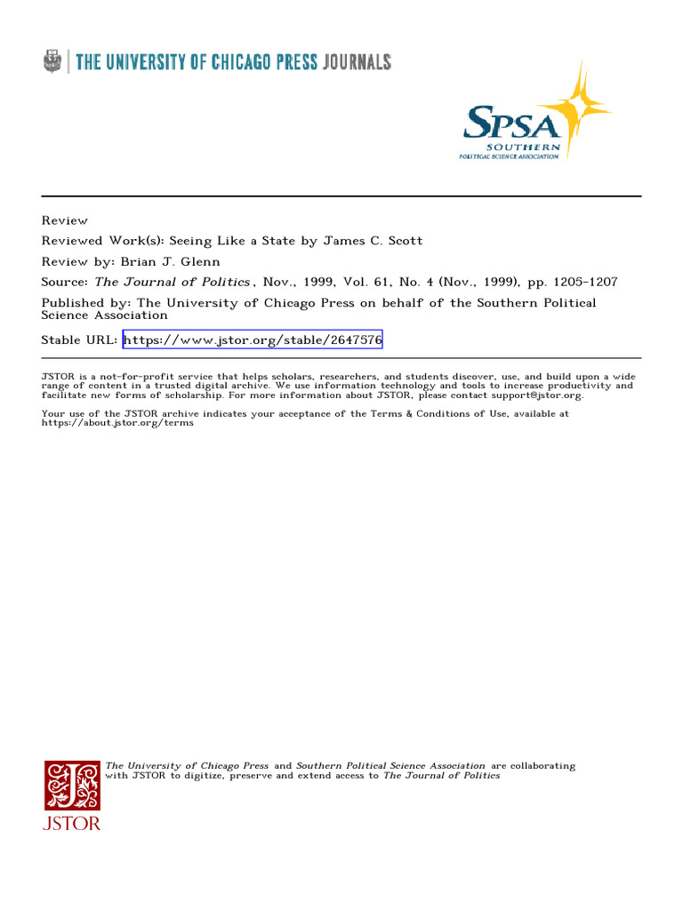 Review of "Seeing Like a State" | PDF | Political Science