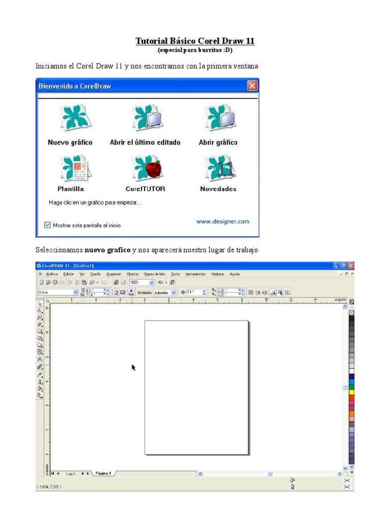 Tutorial Básico Corel Draw 11 | Dibujo | Herramientas