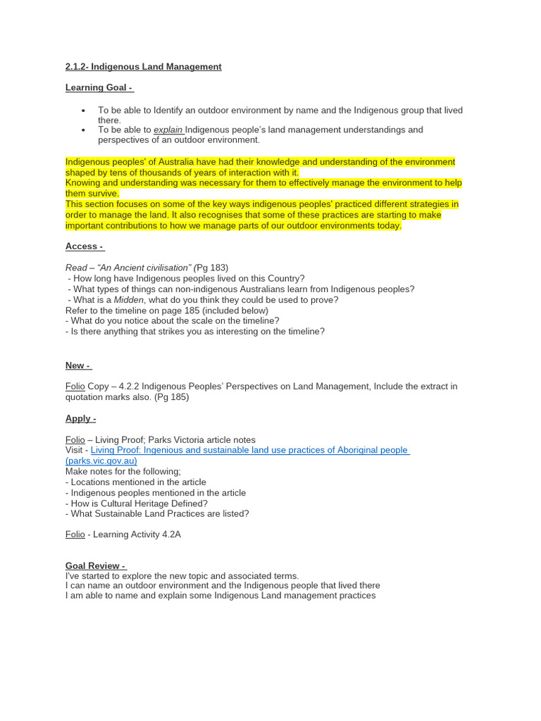 2.1.2.1 - Indigenous Land Managment | PDF