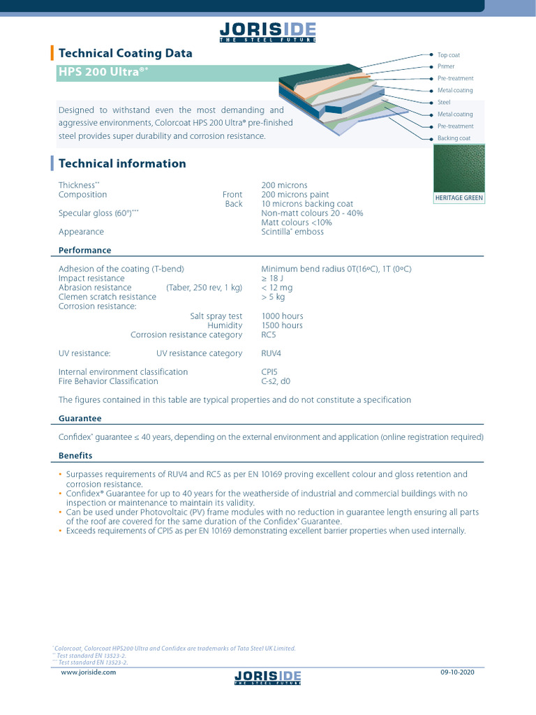 HPS 200 Ultra Coating Specifications | PDF | Coating | Corrosion