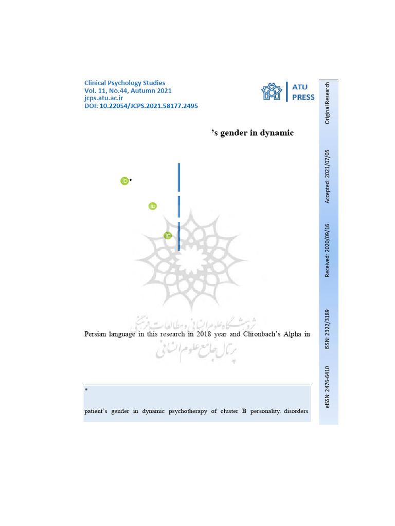 Comparison Study of Transference Patterns According To Psychotherapist ...
