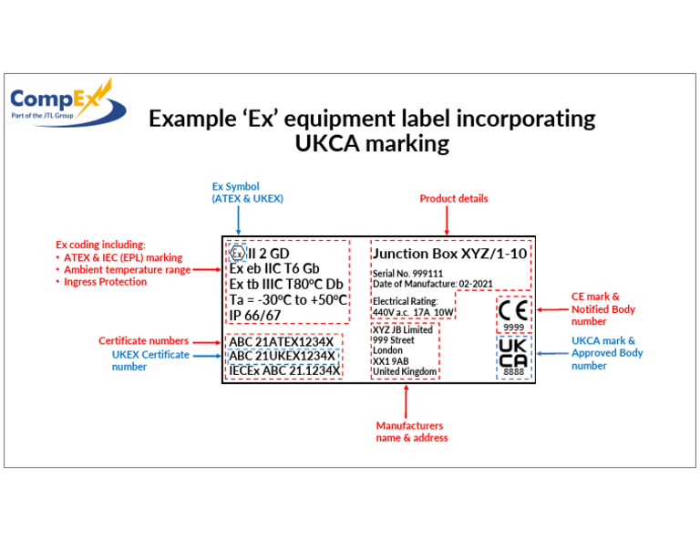 Example Ex Label Incorporating UKCA Marking | PDF