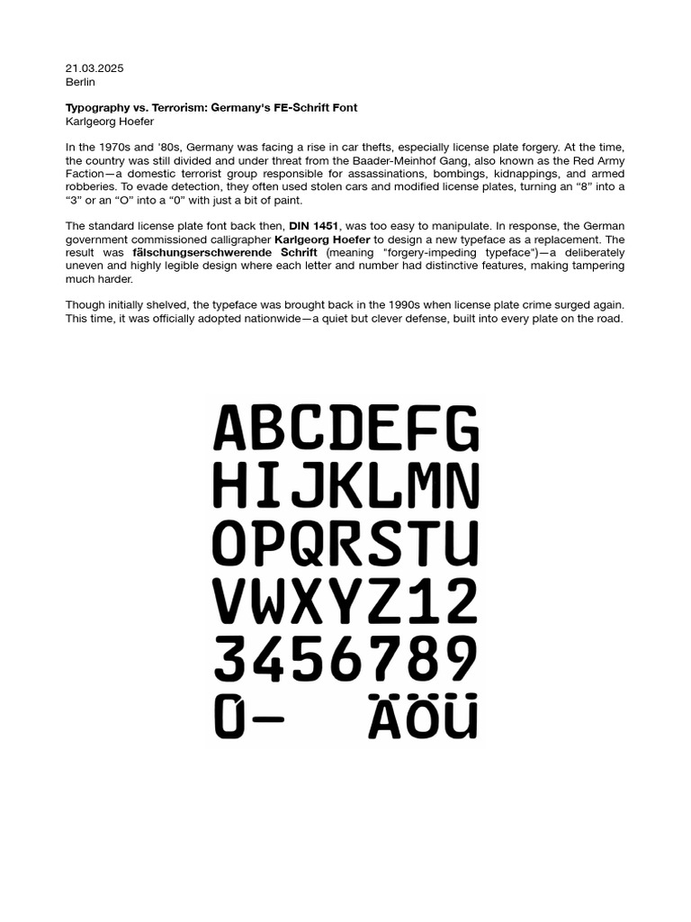 Germany's FE-Schrift: A Defense Against Fraud | PDF