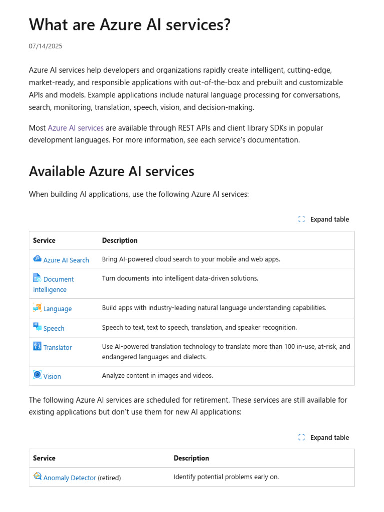 What Are Azure AI Services | PDF | Microsoft Azure | Artificial Intelligence