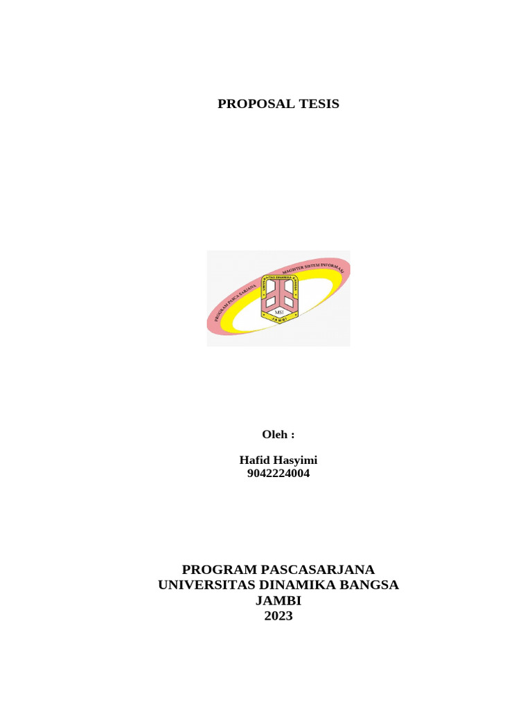 Cover Pengajuan Judul Tesis Hafid | PDF