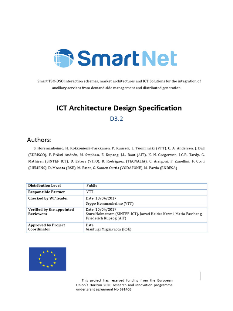 D3.2 ICT Architecture Design Specification | PDF | Computer Network | Gsm