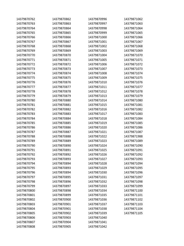 Canada Numbers Details | PDF