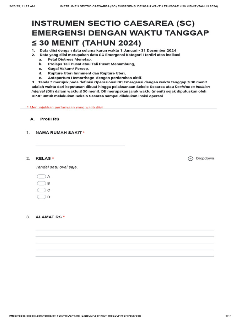 Instrumen SC Emergensi 2024 | PDF