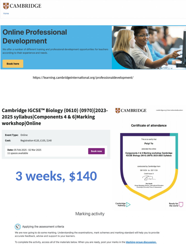 Cambridge Marking Workshop Sharing | PDF