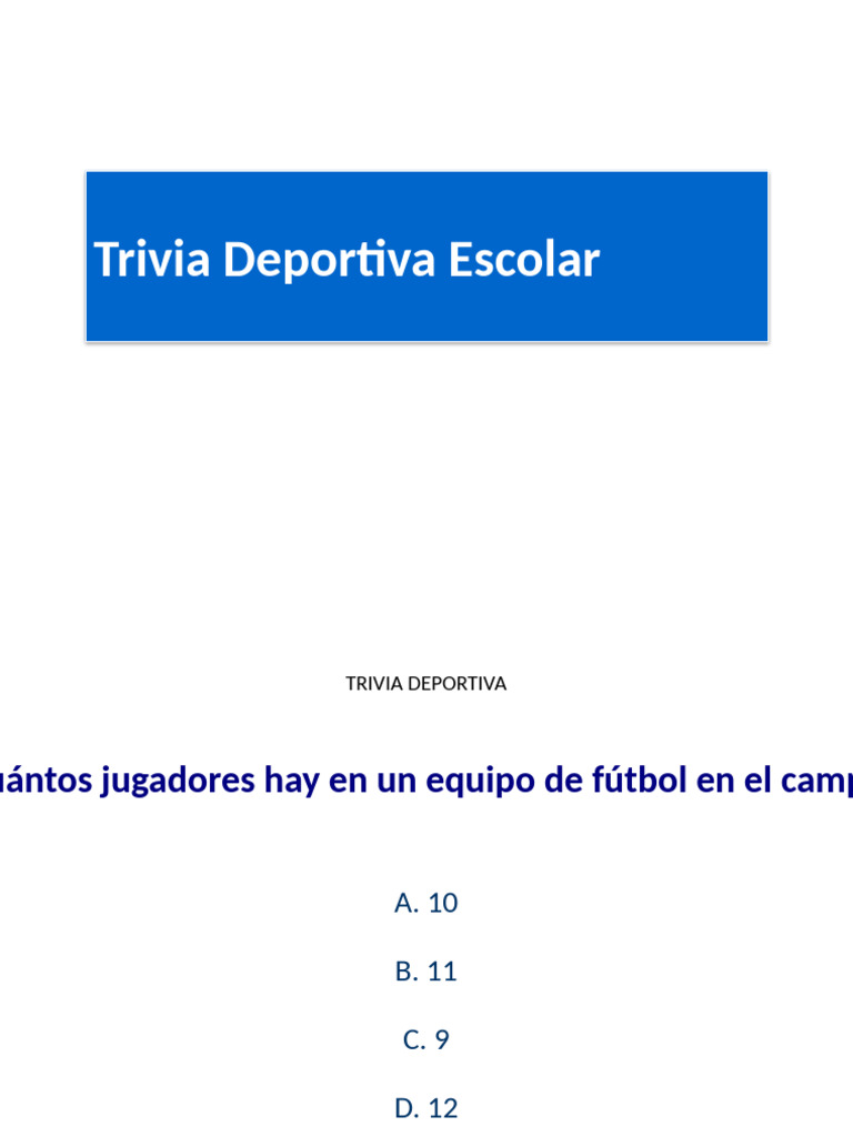 Trivia Deportiva Presentacion | PDF