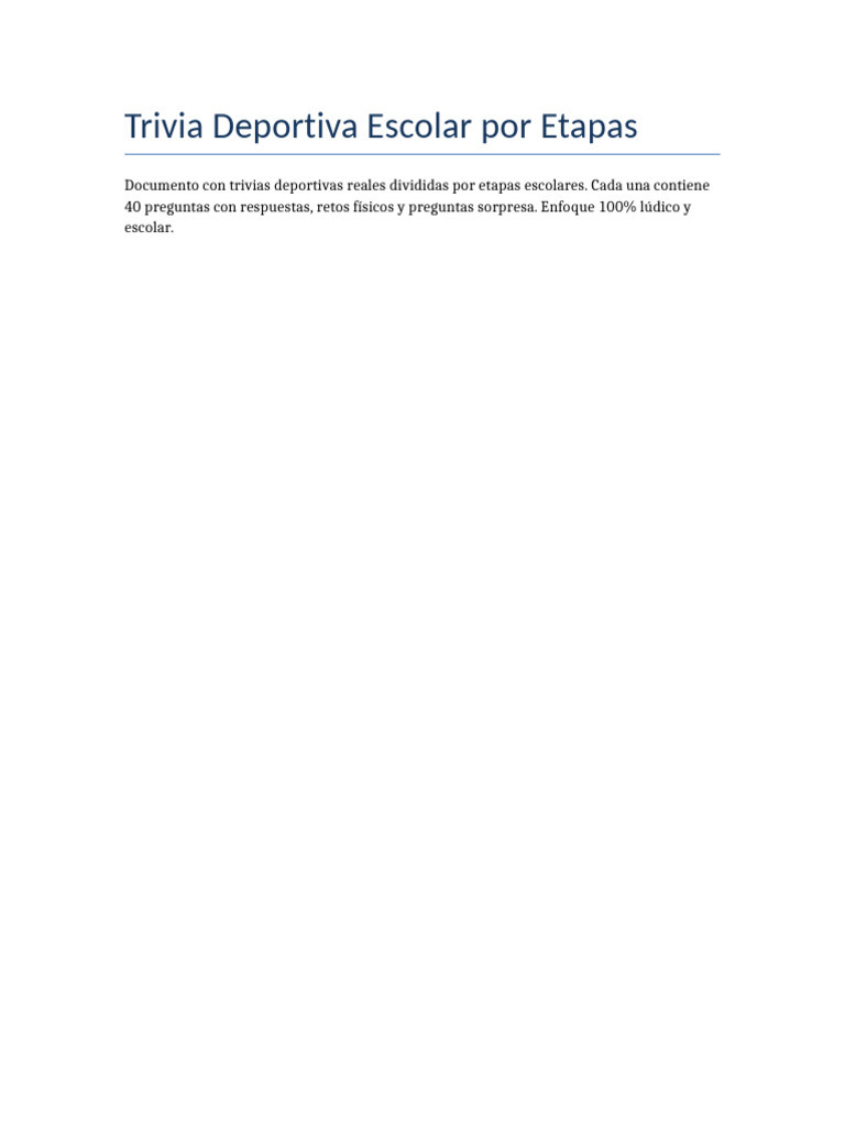 Trivia Deportiva Tres Etapas Completa | PDF