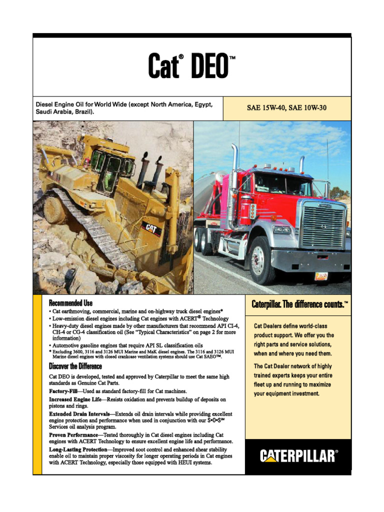 Cat Deo Oil Specs | PDF