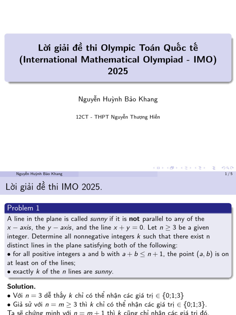 Lời giải đề thi Olympic Toán Quốc tế (International Mathematical ...