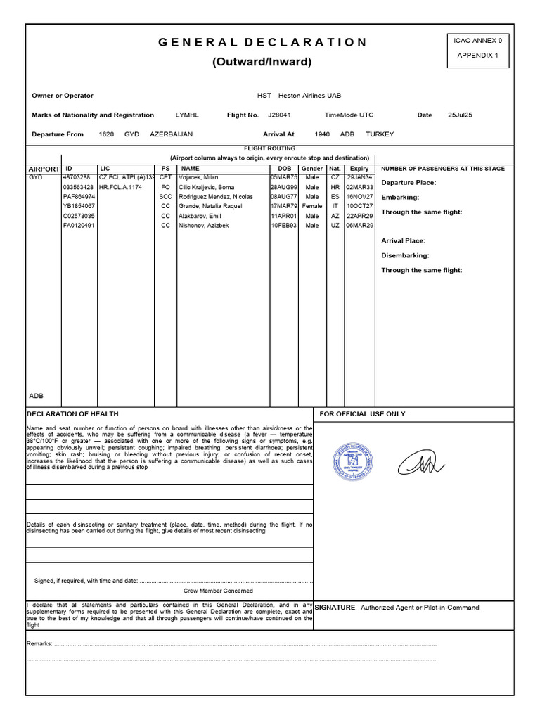 Pocket Zulmi Health Declaration Form | PDF | Transport Accidents And ...