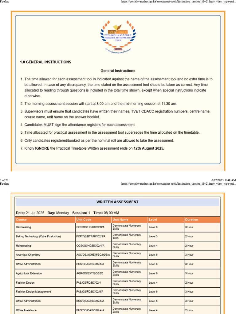 Cdacc July 2025 Exam Timetable | PDF