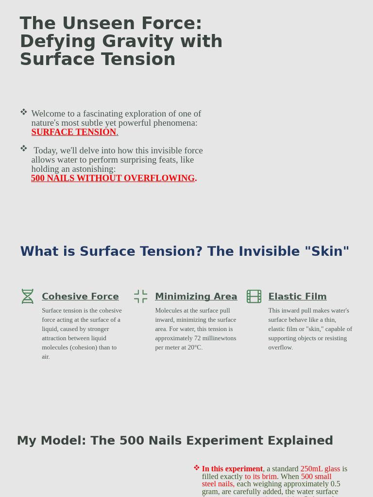 The Unseen Force Defying Gravity With Surface Tension | PDF | Surface ...