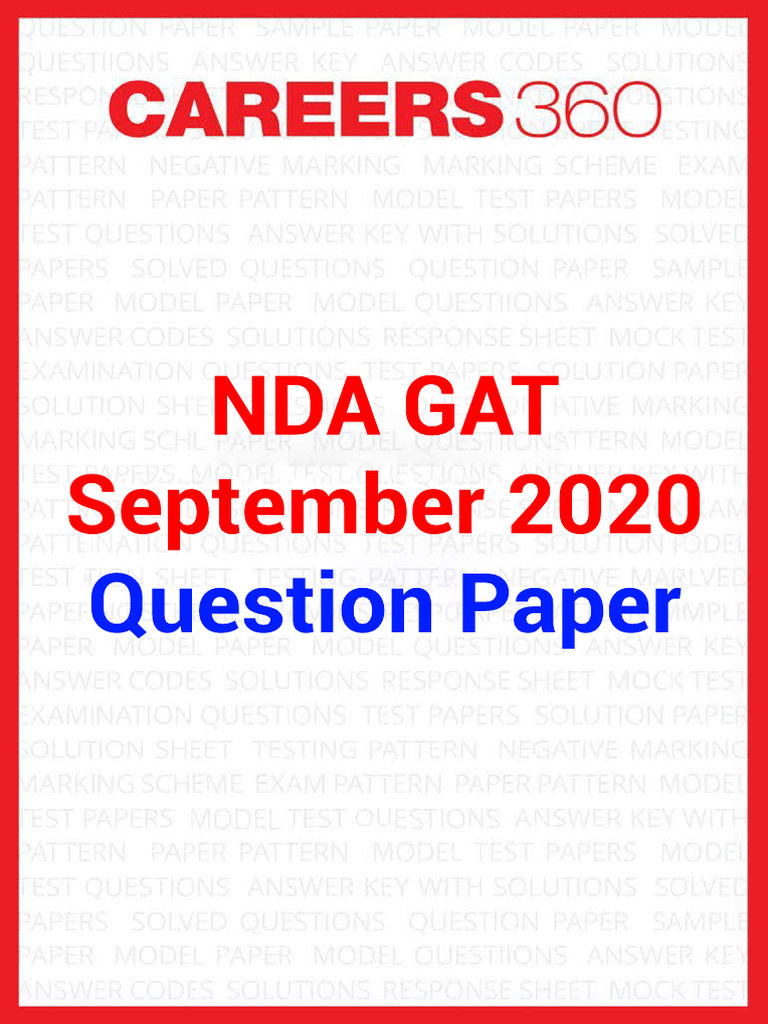 NDA GAT Paper 6 Sept. 2020 | PDF