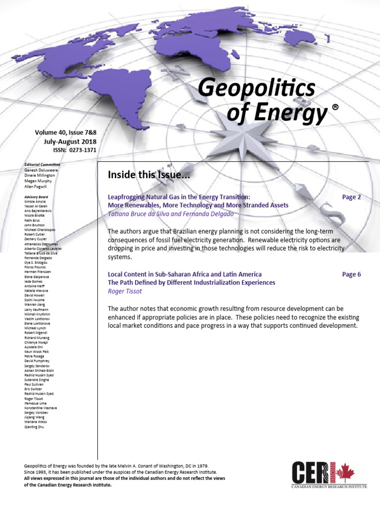 Geopolitics of Energy - July-August 2018 | PDF | Renewable Energy ...