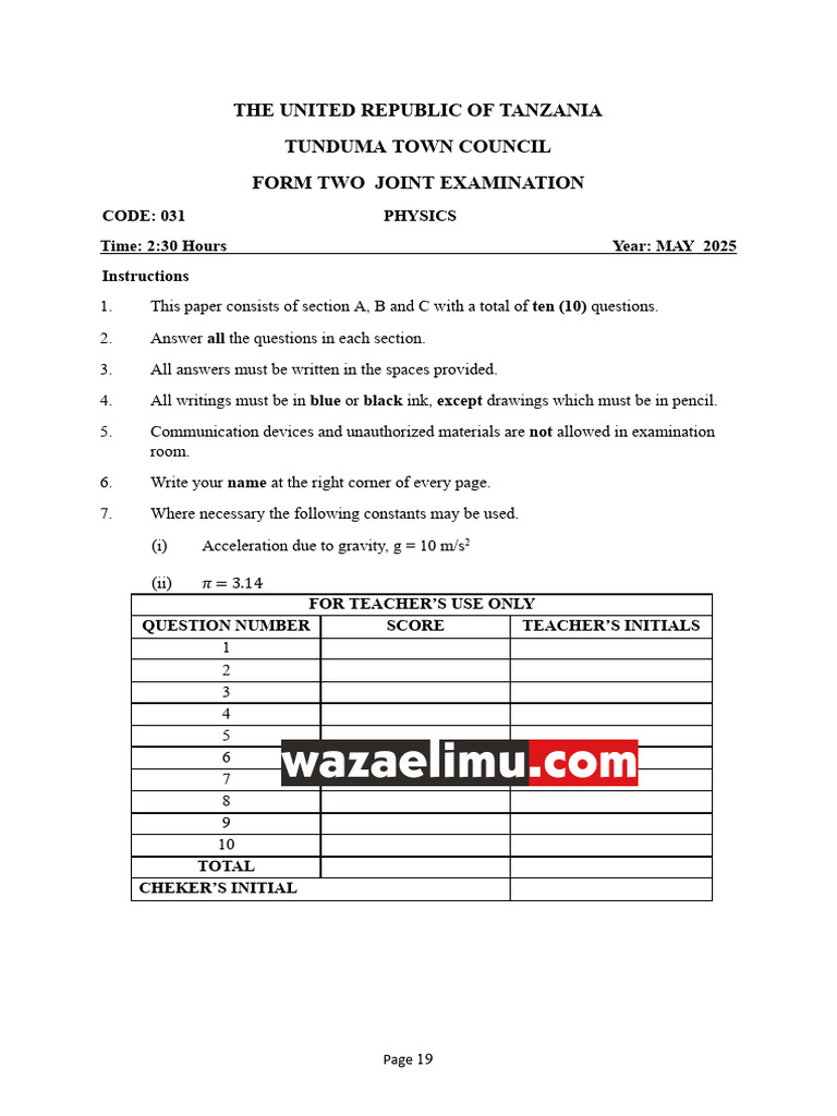 Physics Form Two | PDF | Magnetization | Physical Quantities