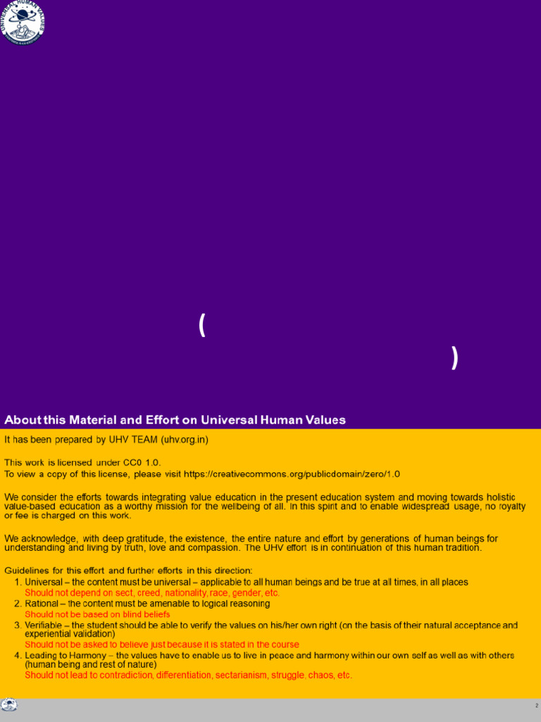 Natural Acceptance of Human Values | PDF | Happiness | Value (Ethics)