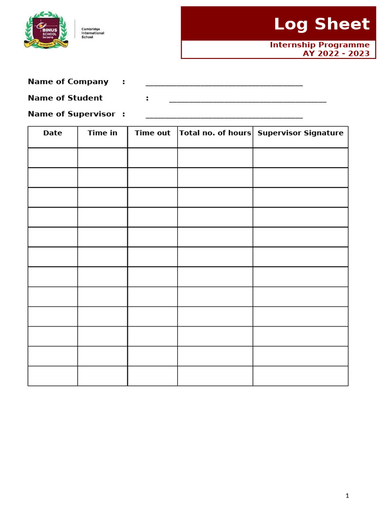 Internship - Log Sheet (22) 8 | PDF