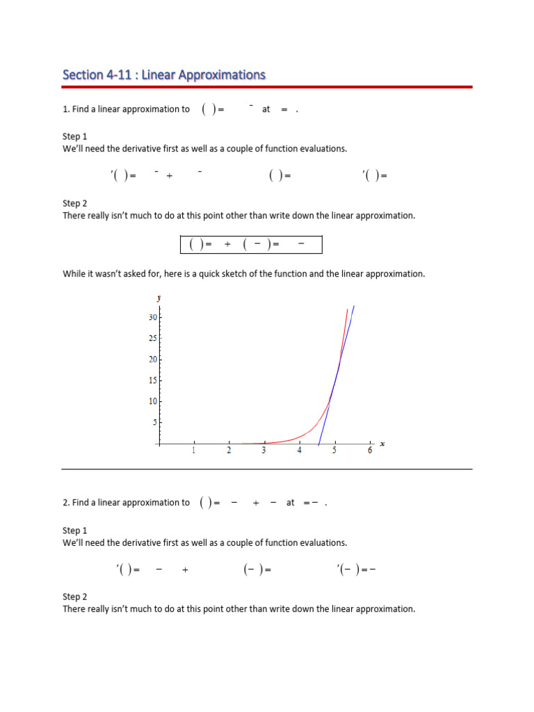 Linear Approximations of Functions | PDF | Approximation | Function ...
