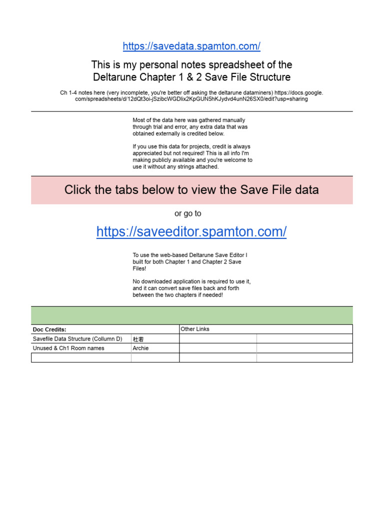 Deltarune Save File Data Structure | PDF | Electronic Games | Gaming