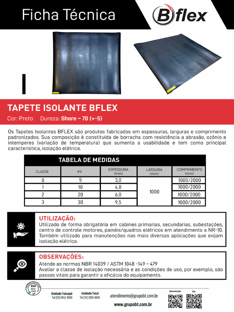 Ficha Tapete Isolante Bflex | PDF