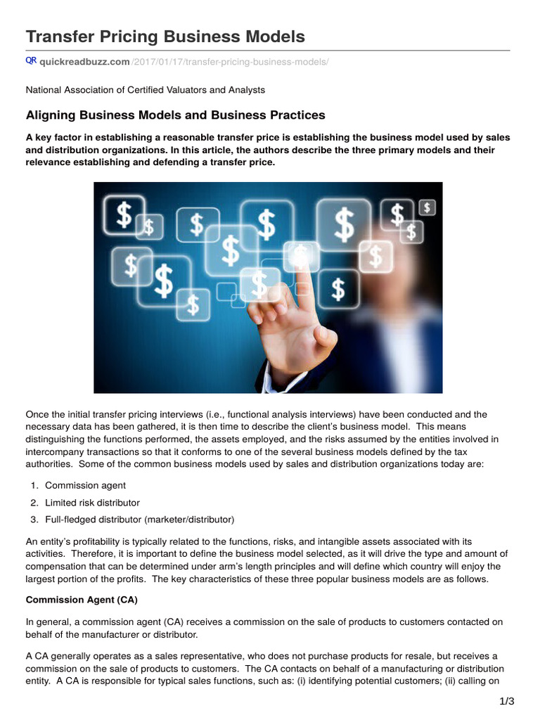 Agency Transfer Pricing Business Models | PDF | Marketing | Royalty Payment