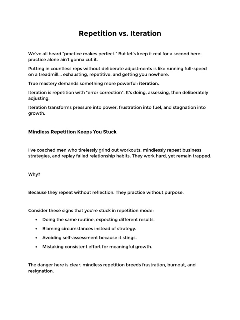 Mastering Growth: Iteration vs. Repetition | PDF