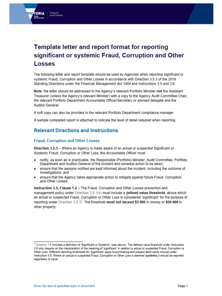 Procedure - For - Reporting - Fraud - An Example Paper | PDF | Fraud ...