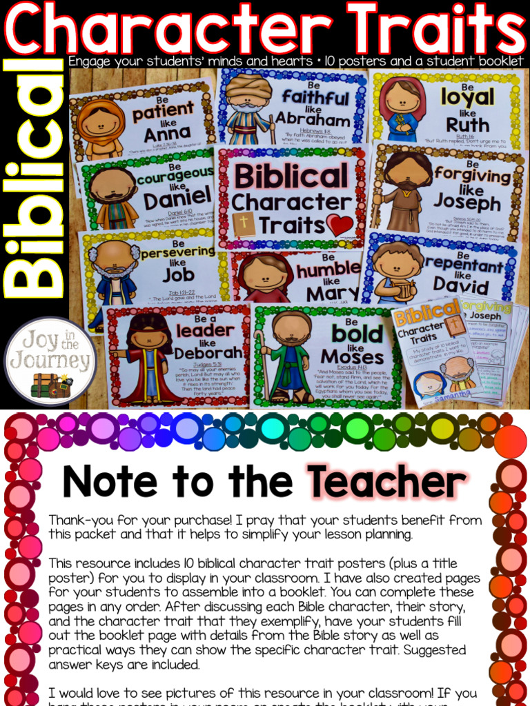 Biblical Character Traits for Students | PDF | Forgiveness | Jesus