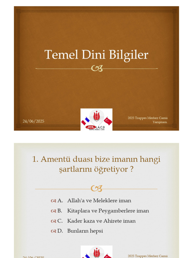 Yarisma Temel Dini Bilgiler | PDF