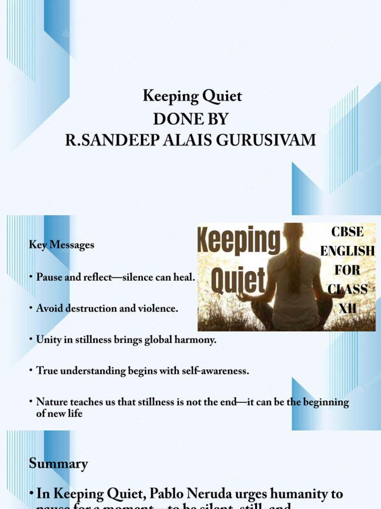 Keeping Quiet | PDF