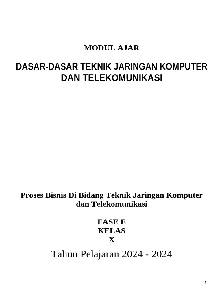Modul Ajar Proses Bisnis TJKT | PDF