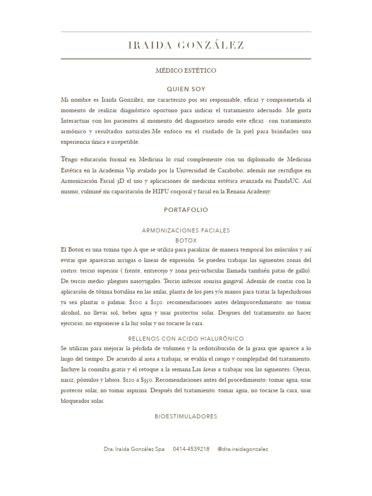 Portafolio Iraida Grisell | PDF | Toxina botulínica