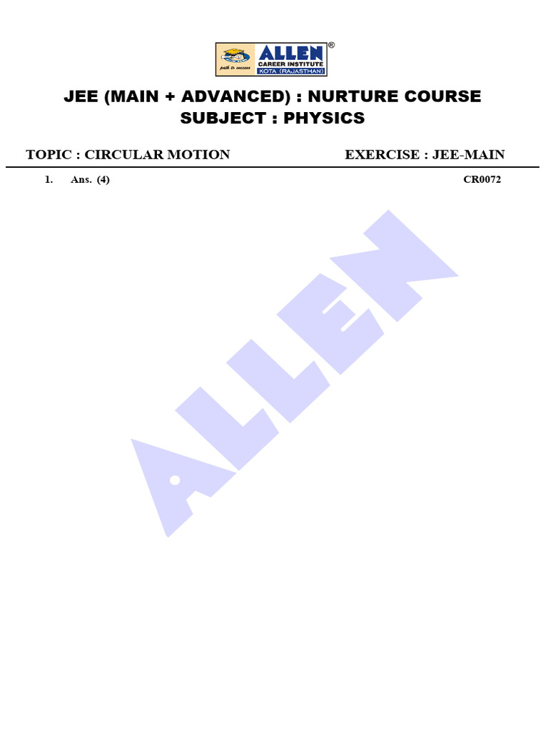 4 JM N-PH-Circular Motion Solution PDF | PDF | Mechanics