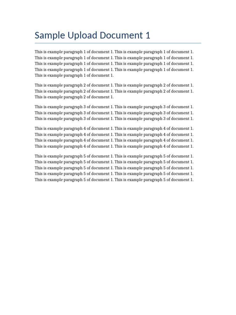 Sample Upload Document Overview | PDF