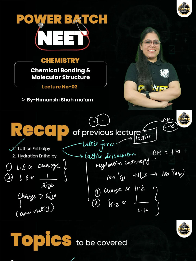 Chemical Bonding and Molecular Structure 03 - Class Notes | PDF
