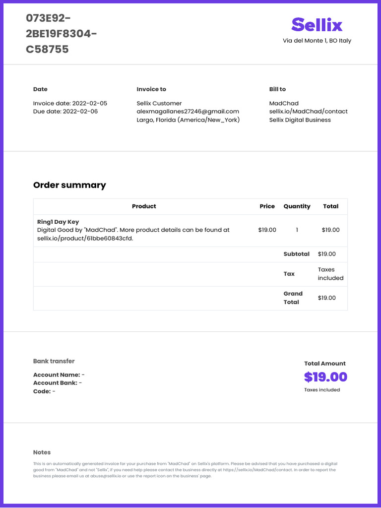 Sellix.073e92 2be19f8304 c58755 | PDF | Invoice | Accounting