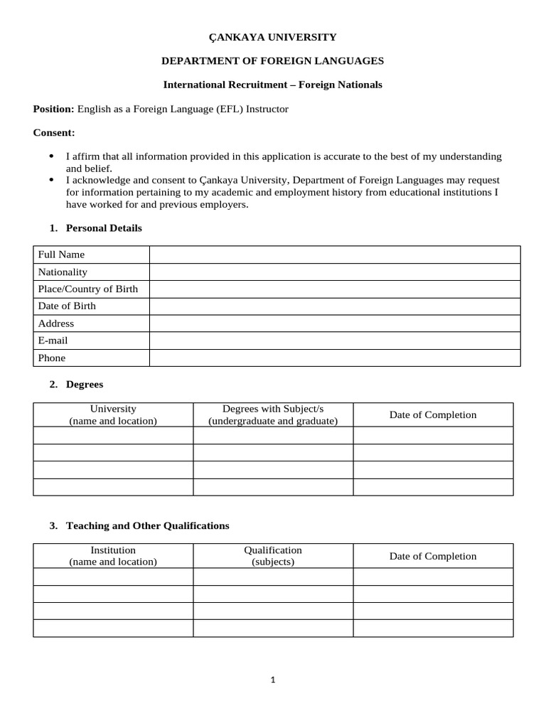 International Recruitment Application Form Pdf 1191