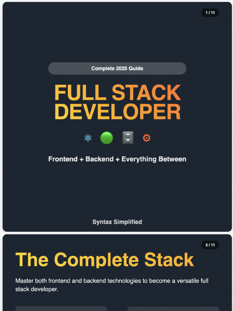 Full Stack Developer Roadmap | PDF