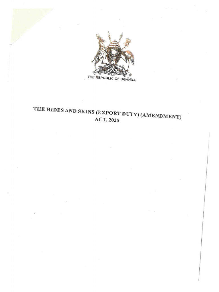 Hide and Skins (Export Duty) Act 2025 | PDF