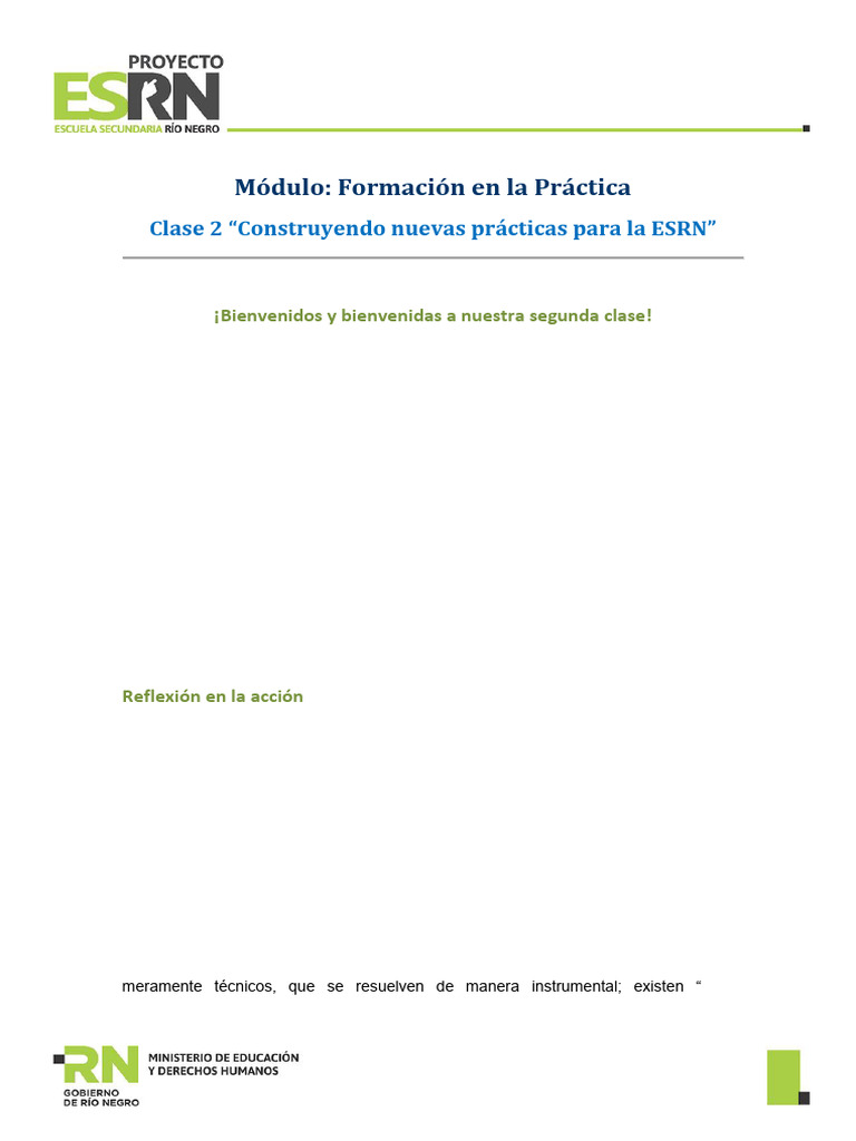 Reflexión y Práctica Docente en ESRN | PDF | Plan de estudios | Enseñando